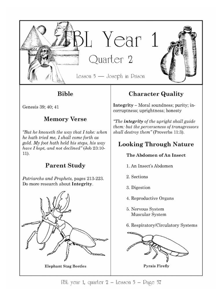 Y1Q2 Lesson 5 Joseph in Prison | PDF
