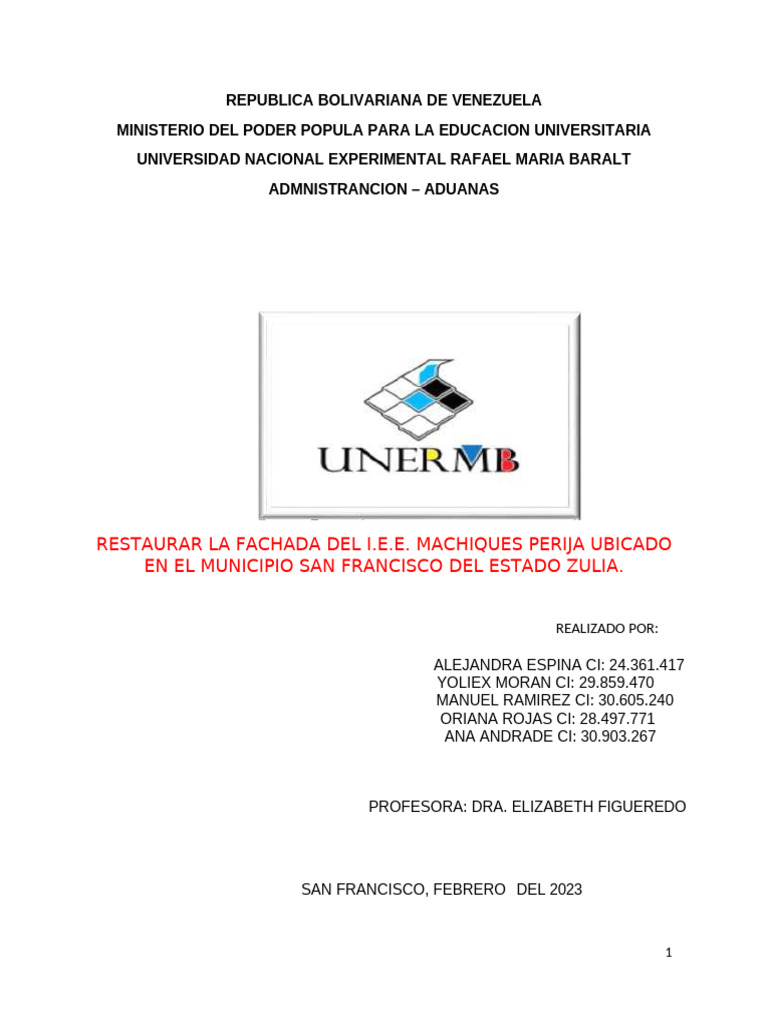 TRABAJO DE INVESTIGACION UNERMB Listo | PDF