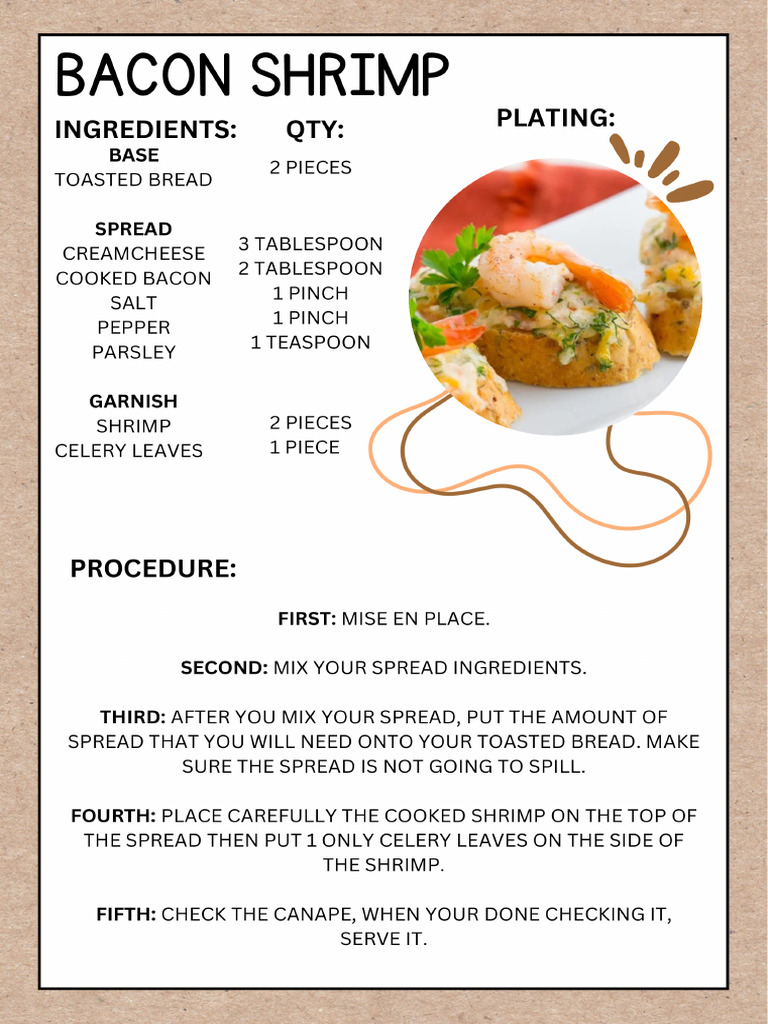 Canape Recipes Tle Cookery 9 | PDF