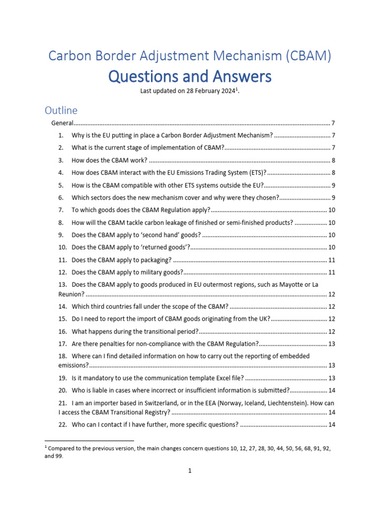CBAM FAQs | PDF