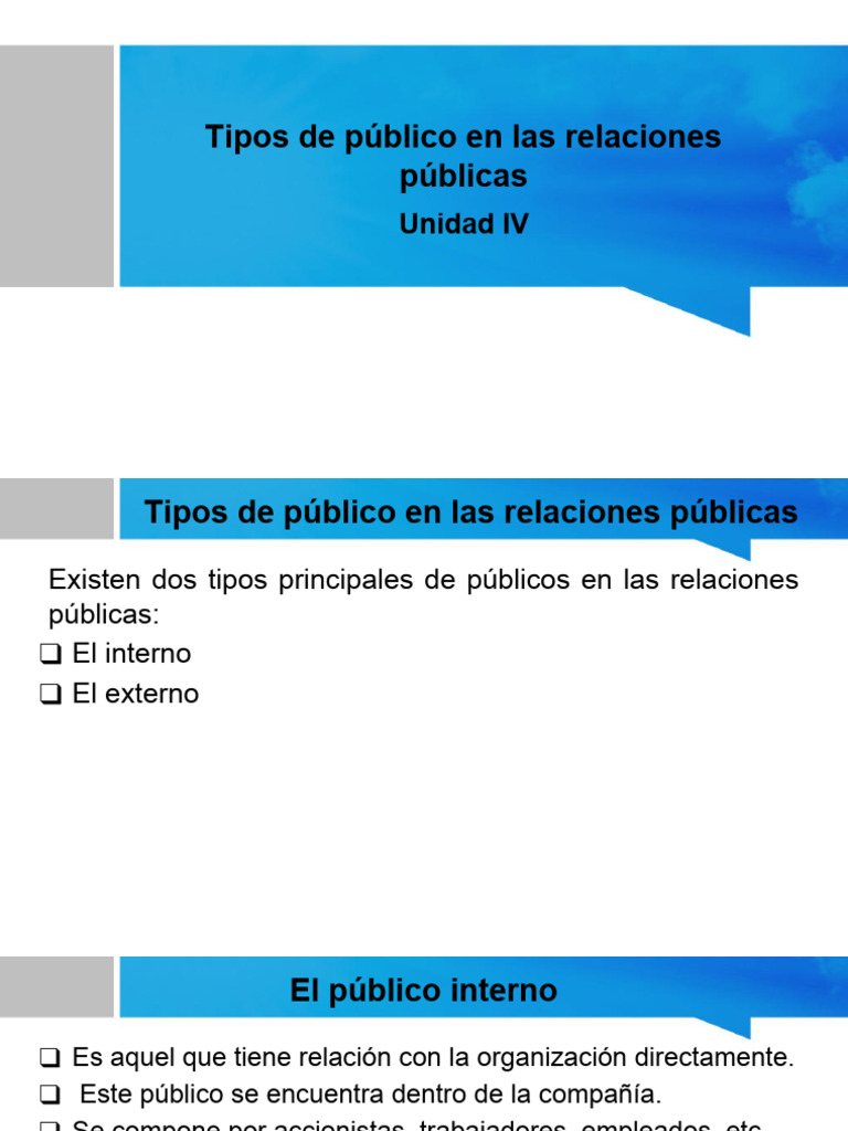 Tipos de Público en Las Relaciones Públicas | PDF | Business | Cliente
