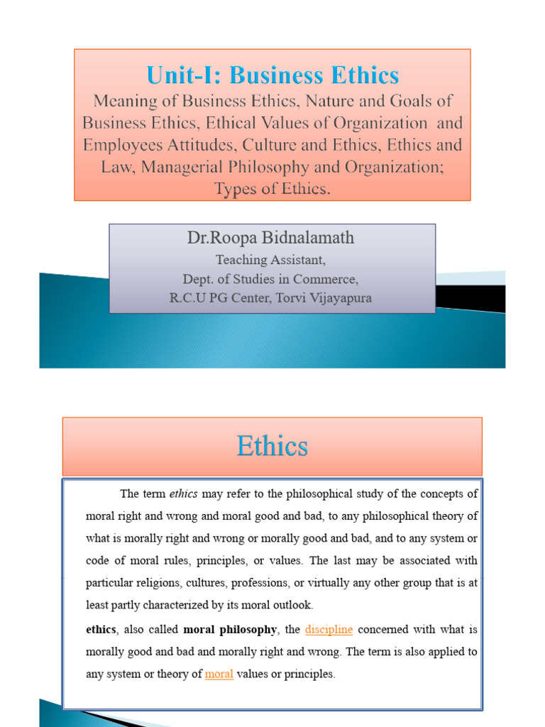 Unit-01 Businness Ethics | PDF
