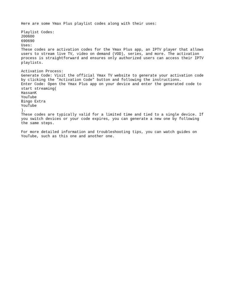 Ymax Free Codes | PDF