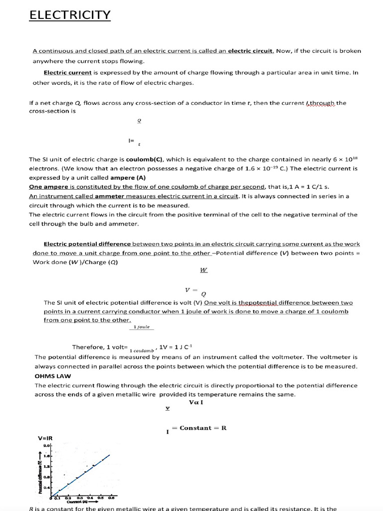 Electricity Notes | PDF