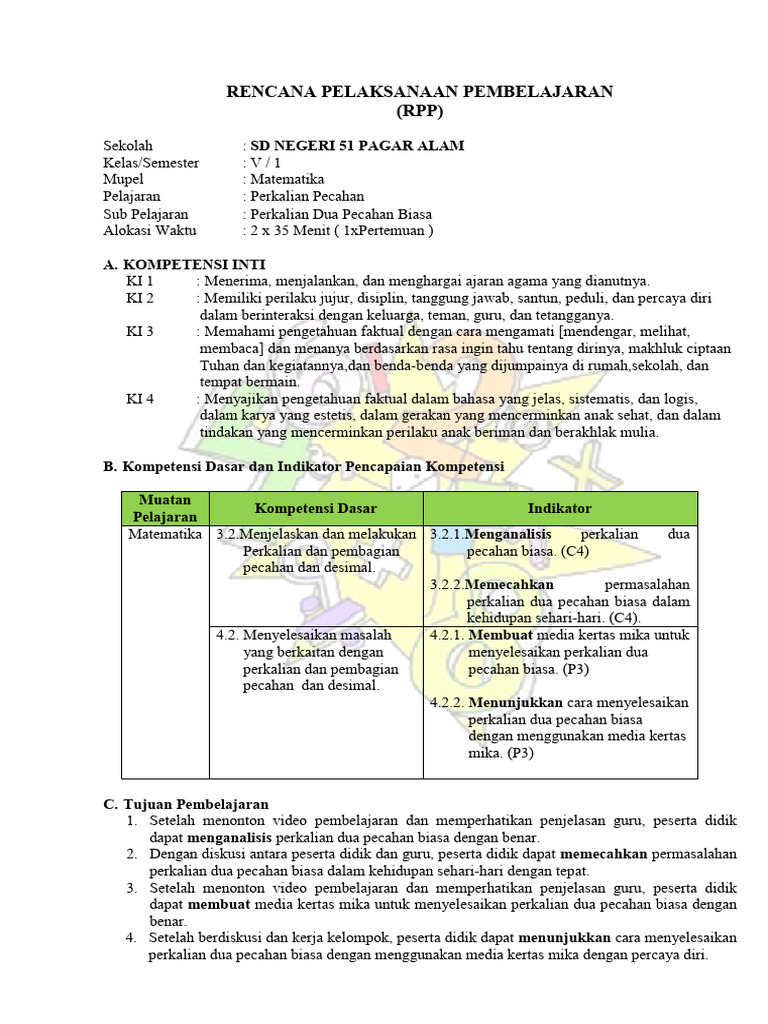 RPP PBL Matematika FERI | PDF