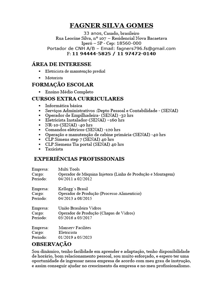 Fagner Silva Gomes | PDF Fagner Silva Gomes | PDF