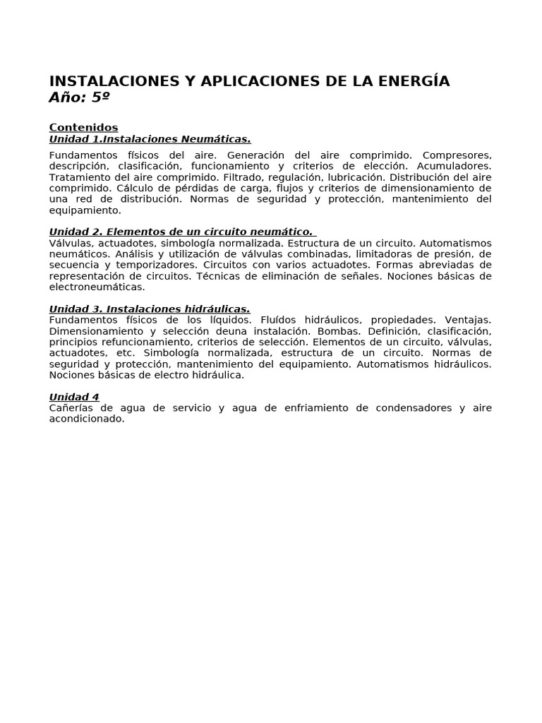 Instalaciones Neumáticas e Hidráulicas | PDF | Ciencia y matemáticas | Tecnología