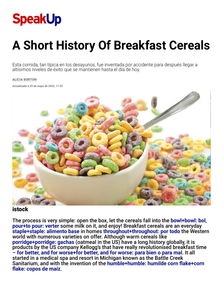 A Short History of Breakfast | PDF | Cereals | Foods