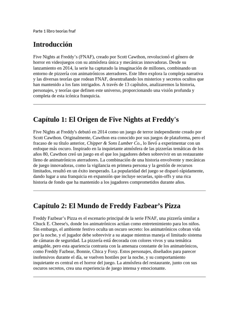 Parte Uno Fnaf Teorias | PDF