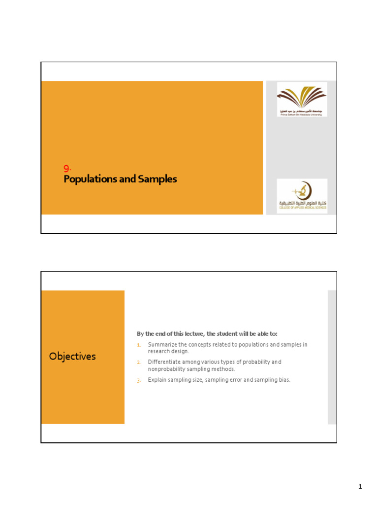 9 Populations and Samples | PDF