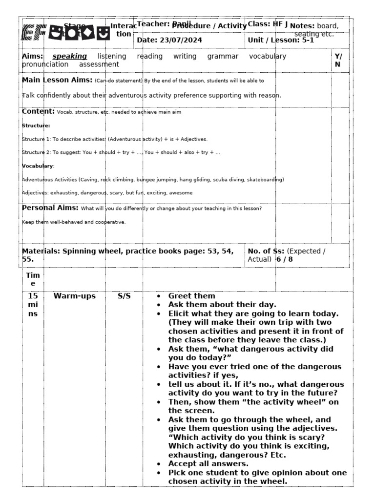 HF J (Unit 5 Lesson 1) | PDF