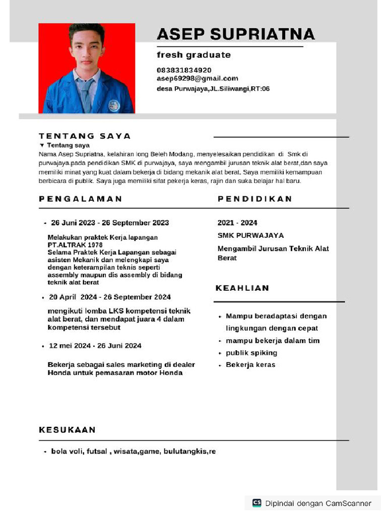 Lamaran Asep Supriatna | PDF