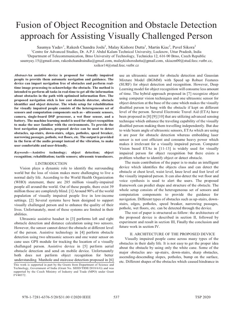 Fusion of Object Recognition and Obstacle Detection Approach For ...