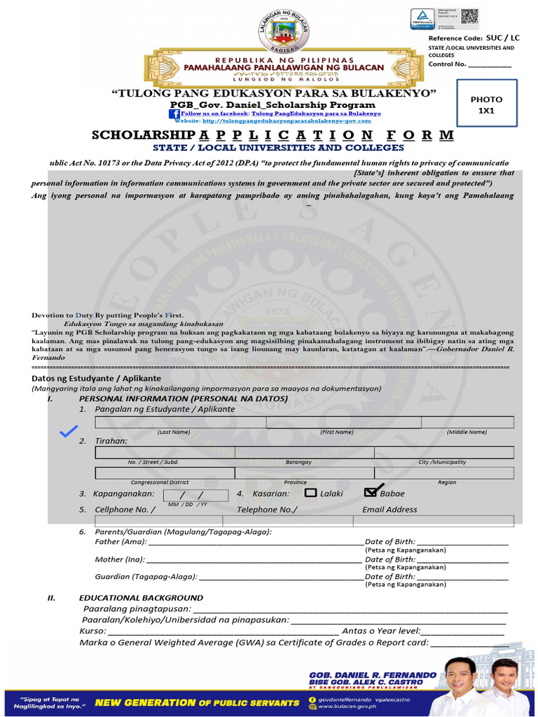 Bulacan Scholarship Application Guide | PDF | Privacy