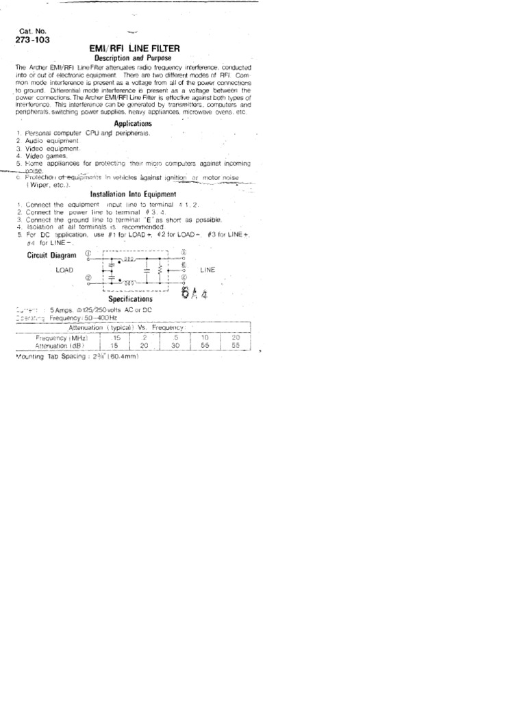 EMI RFI Line Filter | PDF