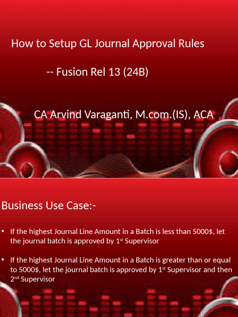 How To Configure GL Journal Approval | PDF