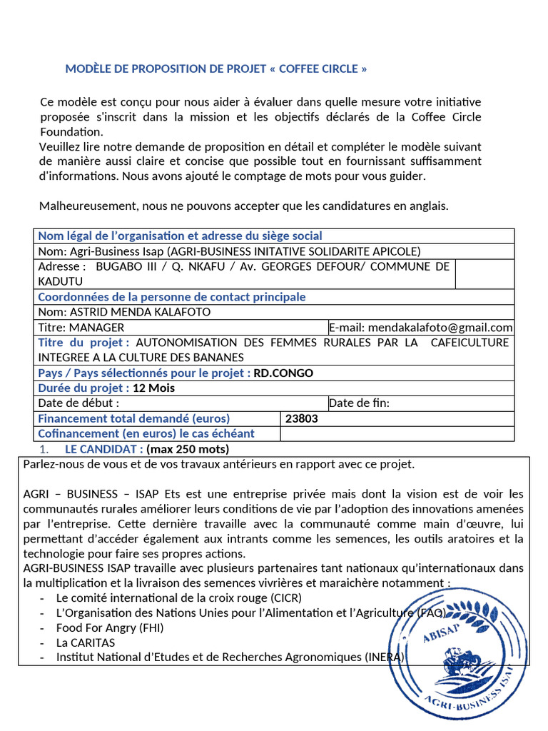 Proposal Application Template | PDF