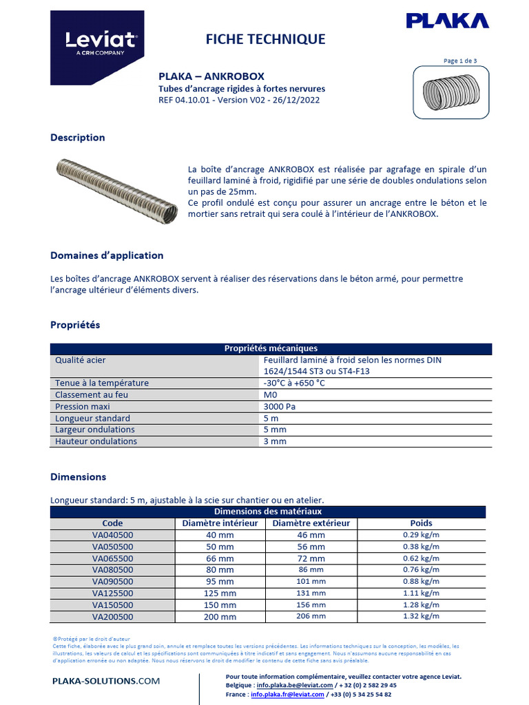 04.10.01 LEVIAT F FR ANKROBOX RIGIDE Fiche Technique V02 2022-26-12 | PDF