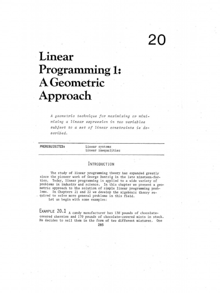 Linear Programming 1 | PDF