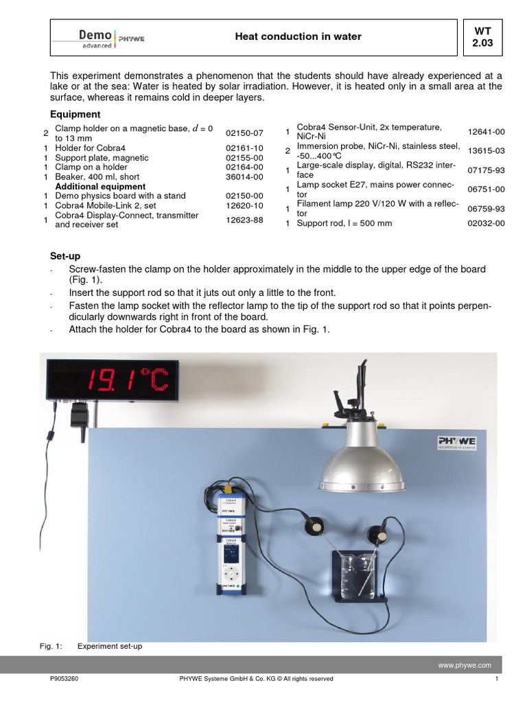 WT 2.03 Heat Conduction in Water | PDF