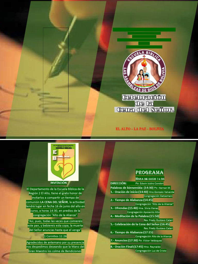 Programa de Santa Cena 2 | PDF