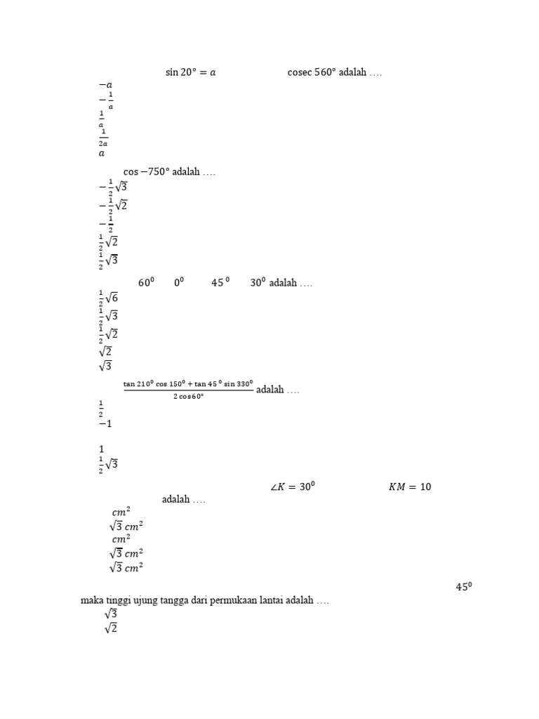 Latihan Soal Trigono | PDF
