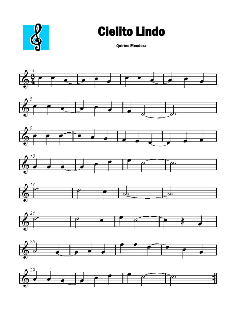 Quirino Mendoza Cielito Lindo Sheet Music | PDF