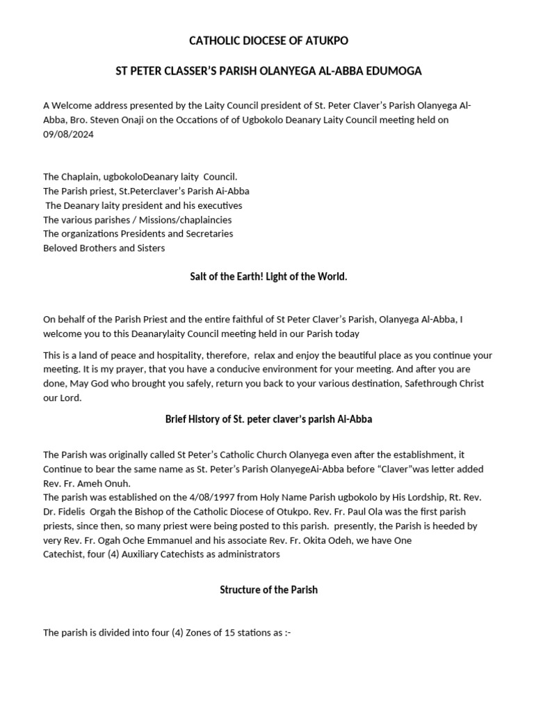 Welcome Address | PDF