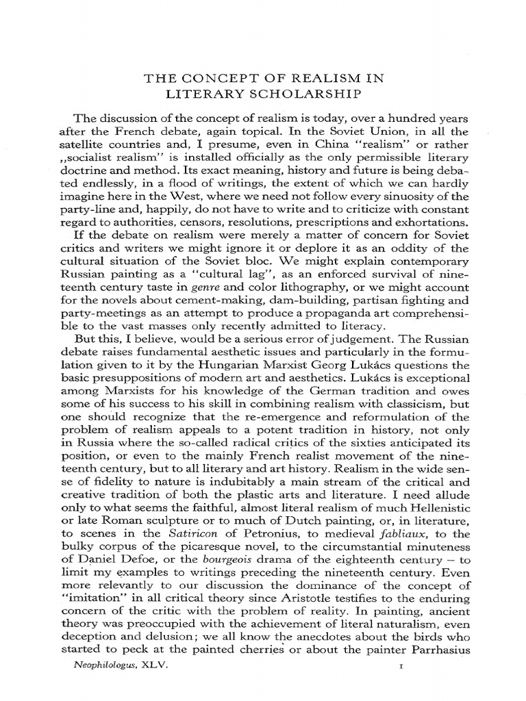 Wellek, R. (1961) - The Concept of Realism in Literary Scholarship ...