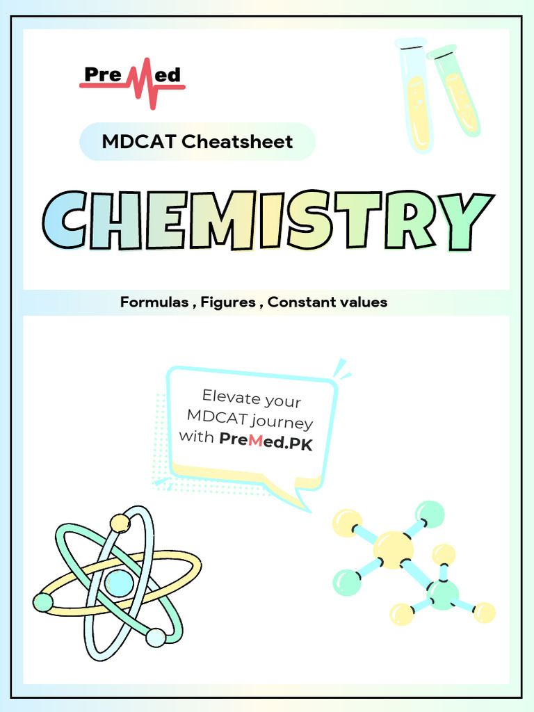 MDCAT Chemistry Cheatsheet by Premed | PDF