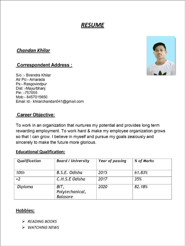 Chandan Khilar CV | PDF
