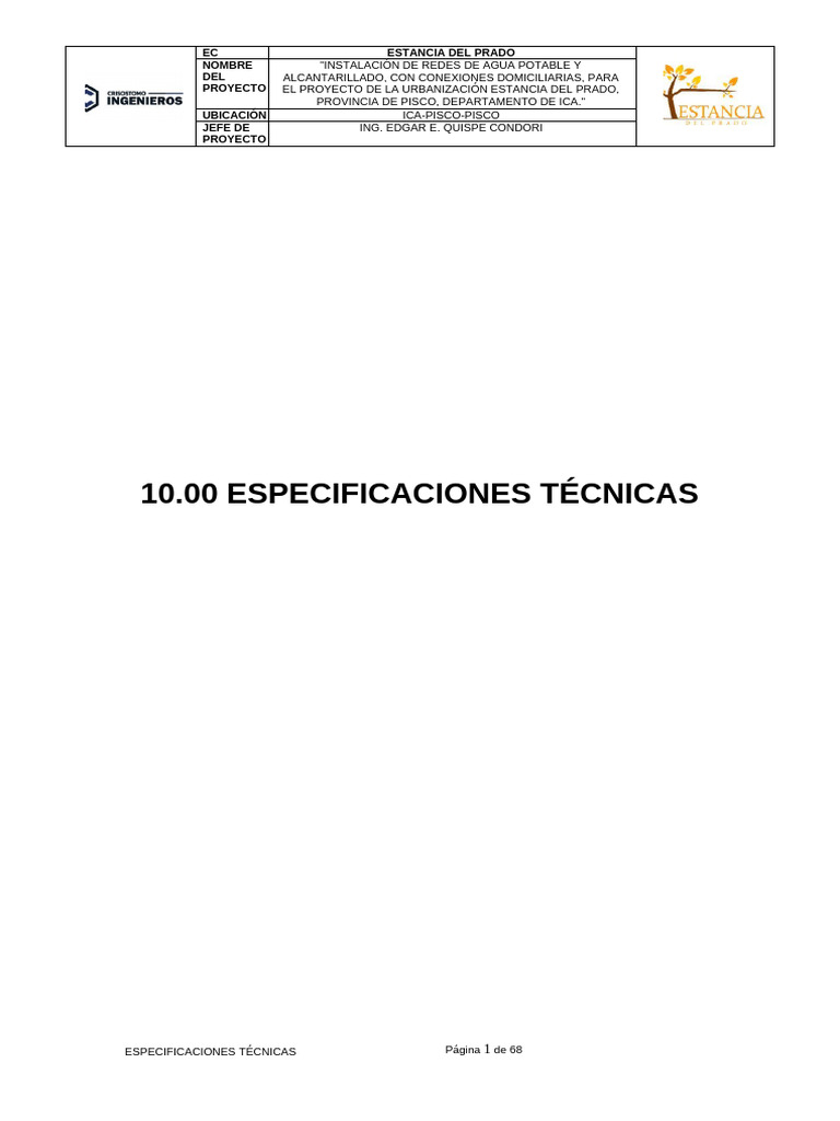 Especificaciones Tecnicas | PDF