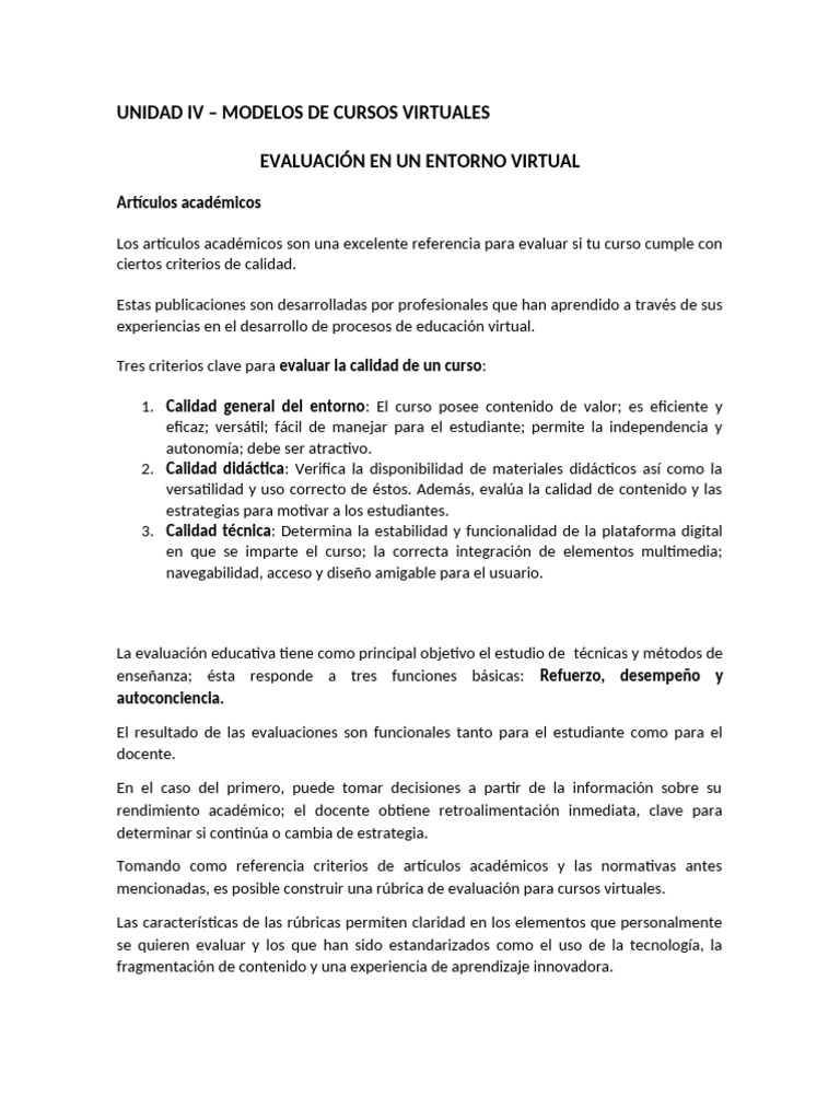 Modelos de Cursos Virtuales | PDF