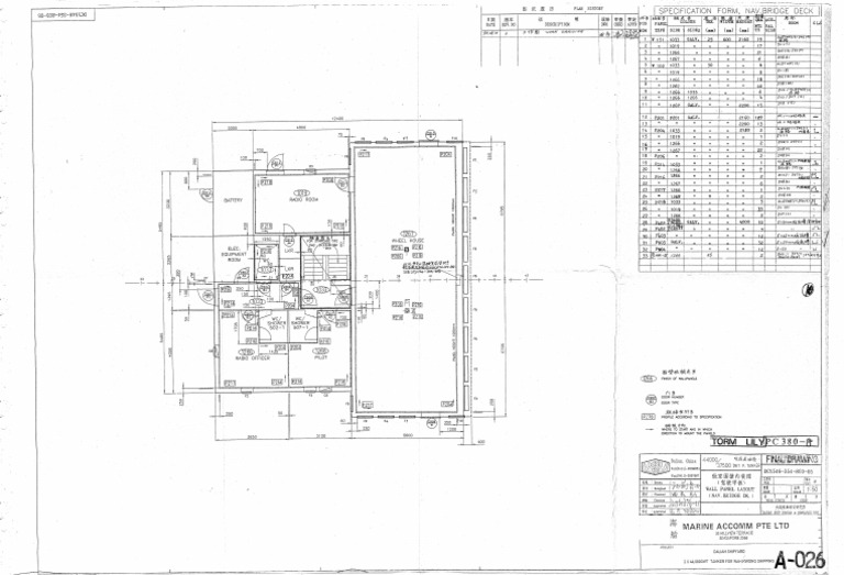 A-026 WALL PANEL LAYOUT ( NAV. BRIDGE DECK ) | PDF