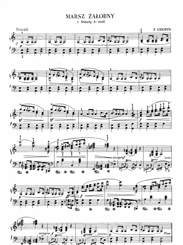 Chopin - Funeral March Marcha Funebre Op.35, No.2 (ORIGINAL For PIANO ...