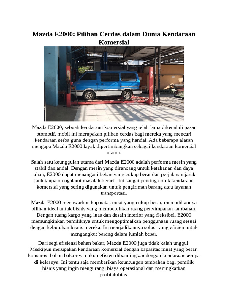 Mazda E2000 | PDF