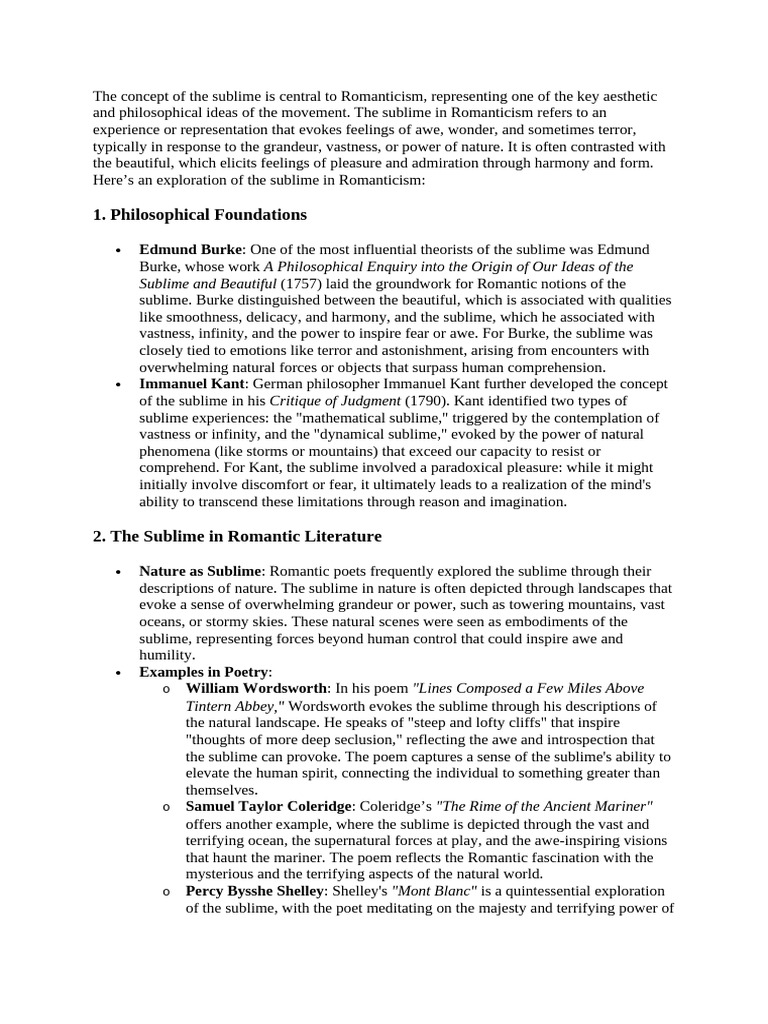 Concept of The Sublime | PDF