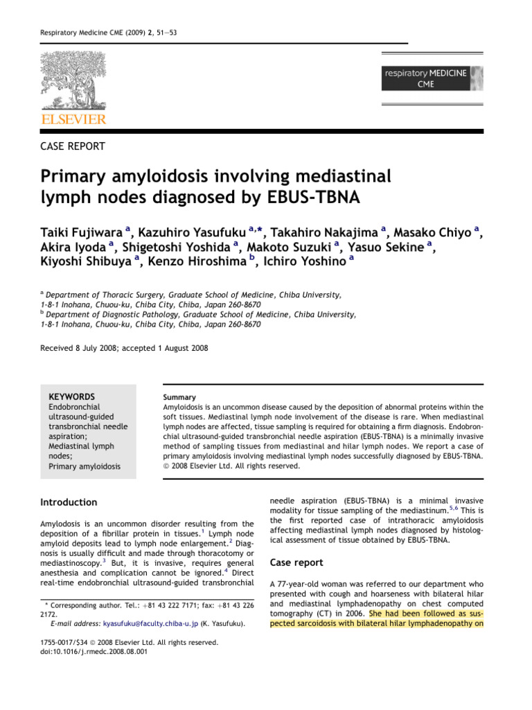 2009 Resp Med EBUS TBNA of AL Case | PDF