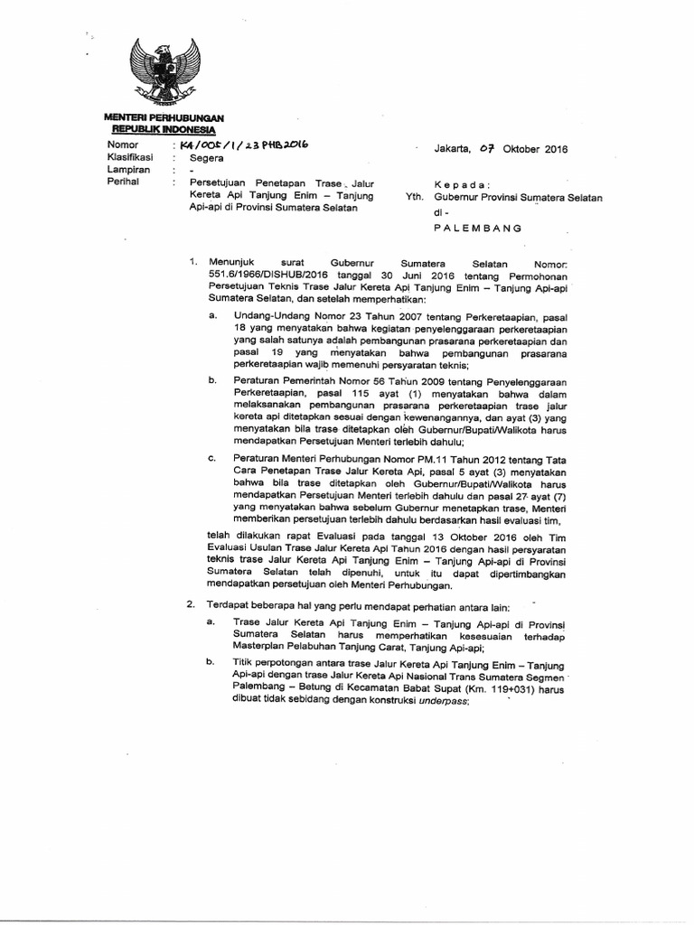 SK. Gubernur Trase MGGS | PDF