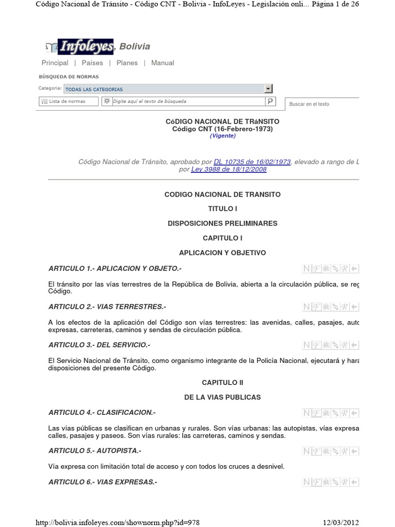 Código de Tránsito | PDF