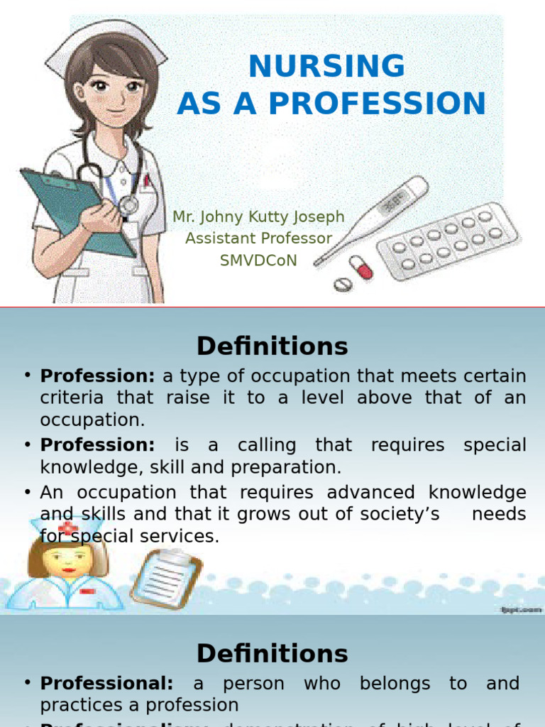 Note Nursing As A Profession - 1 | PDF | Nursing | Profession