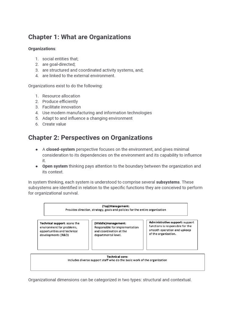 Strategy & Organizations - Summary Chapters 1-4 | PDF