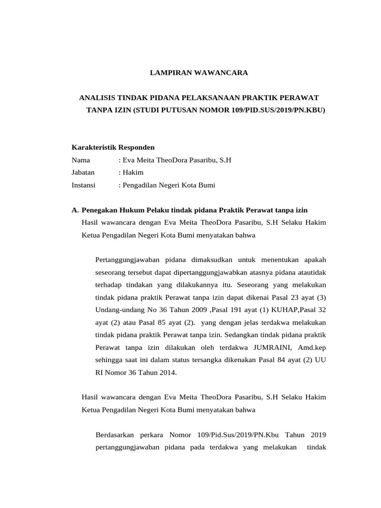 LAMPIRAN WAWANCARA Skripsi.. | PDF