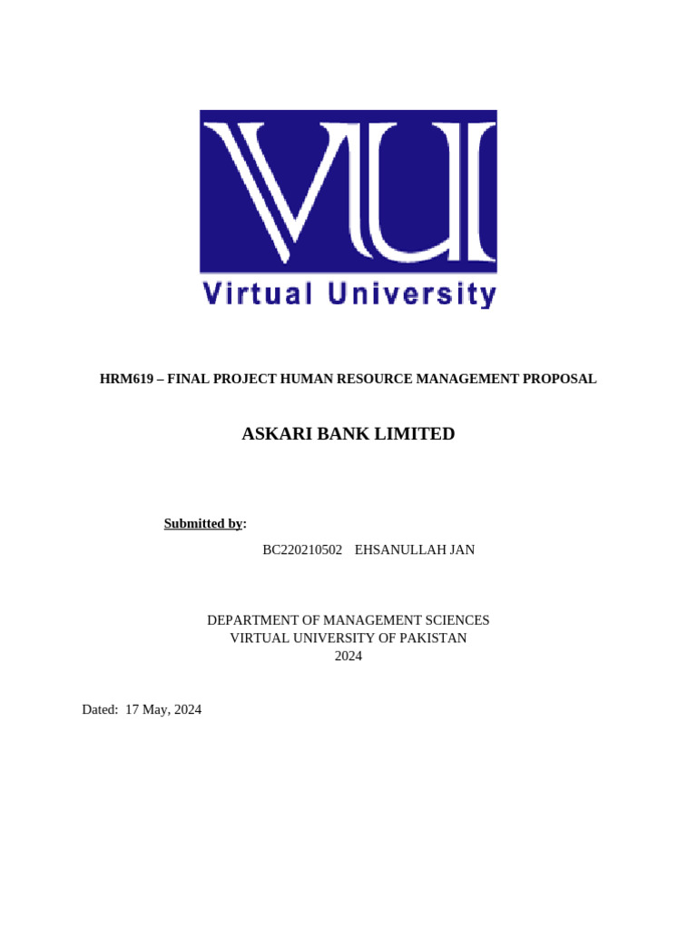 HRM619 Project Proposal File-1 | PDF | Recruitment | Banks