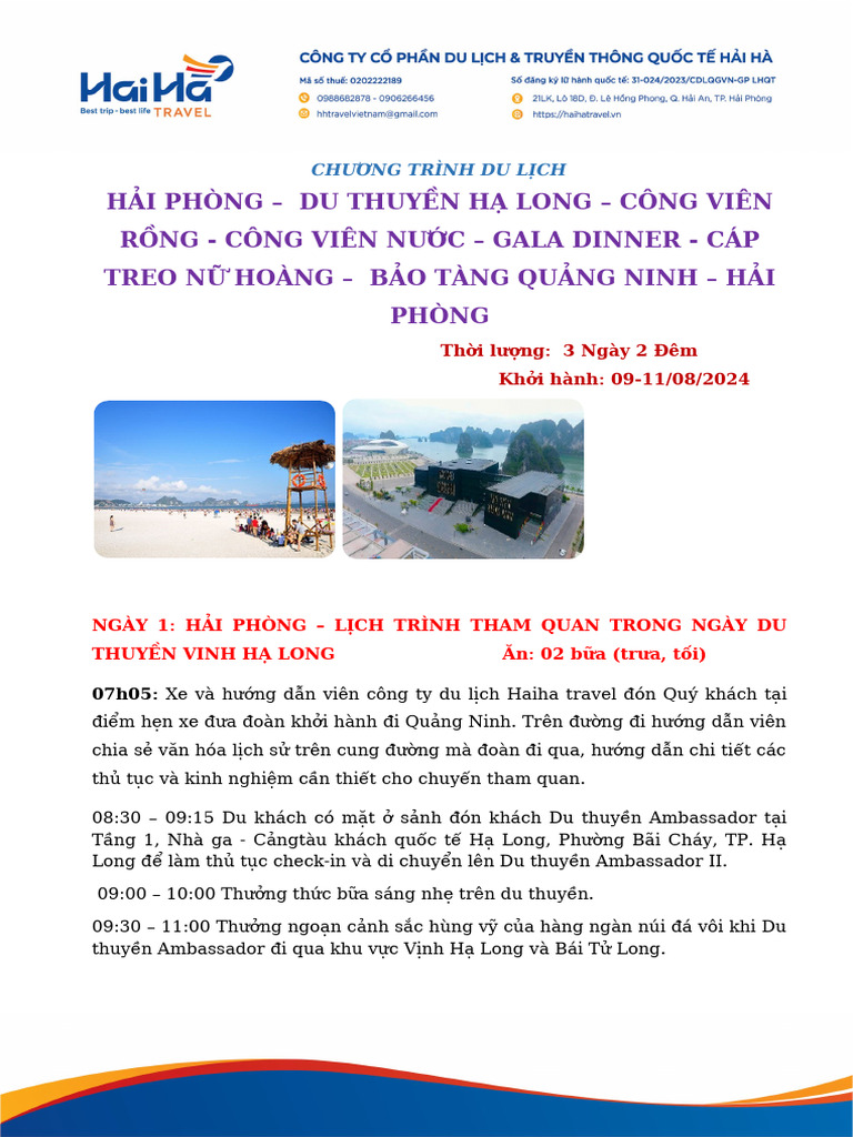 CHỐT HA LONG 3N2D FLC | PDF