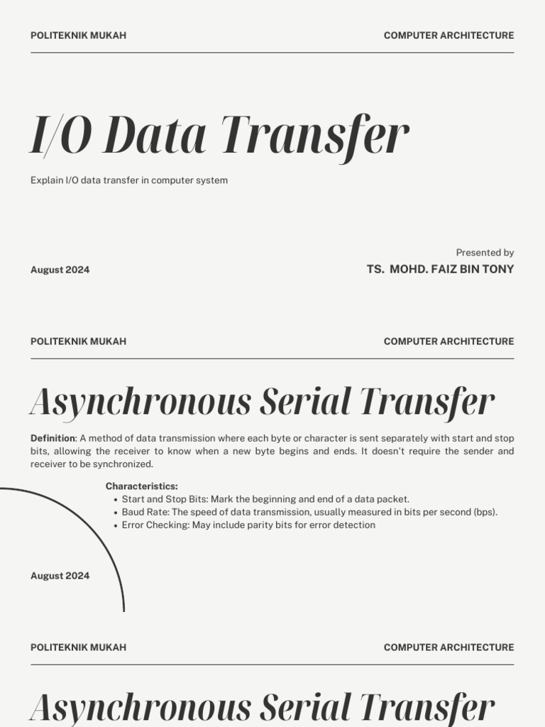 1.4 Explain Input Output (IO) Data Transfer in Computer System | PDF