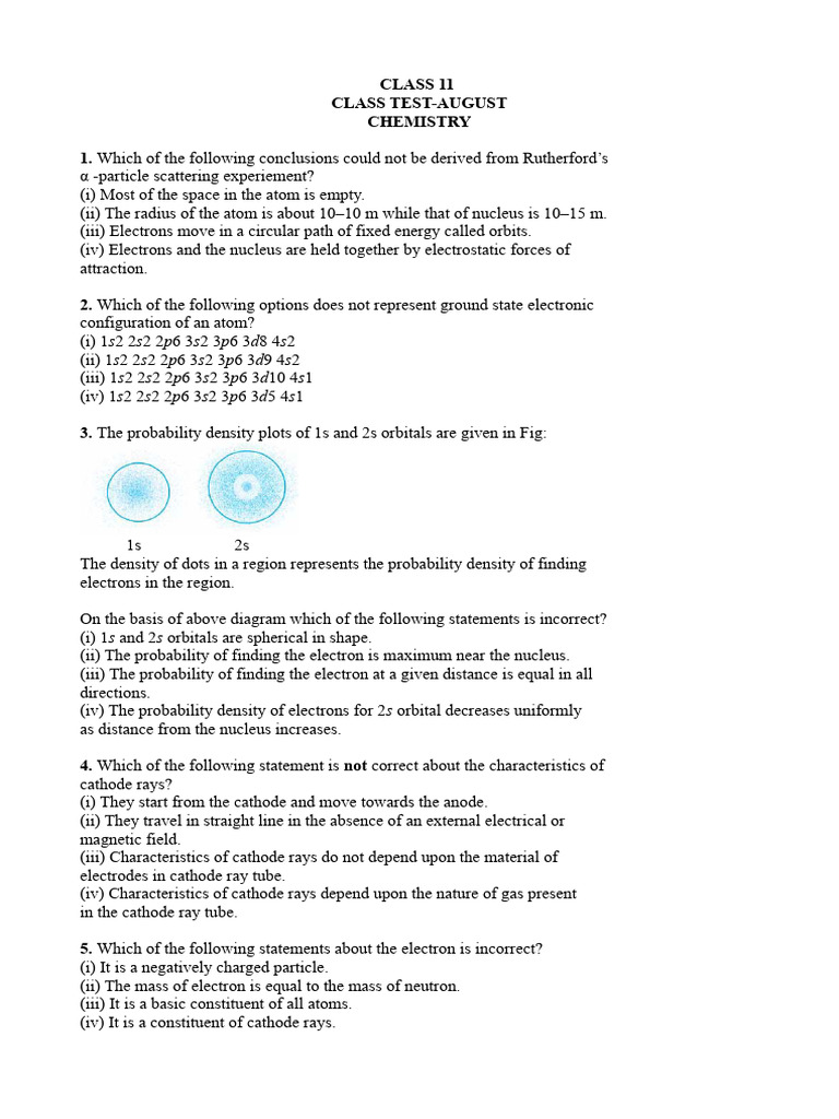 Structure of Atom MCQ | PDF
