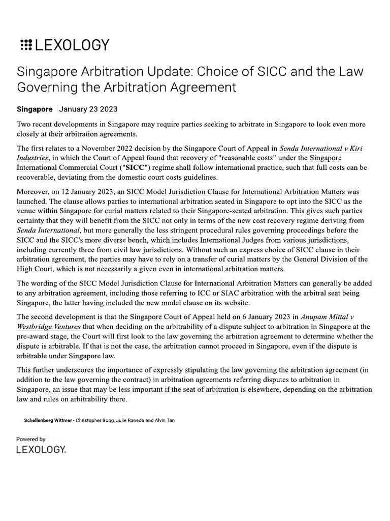 Arbitration - Sicc | PDF