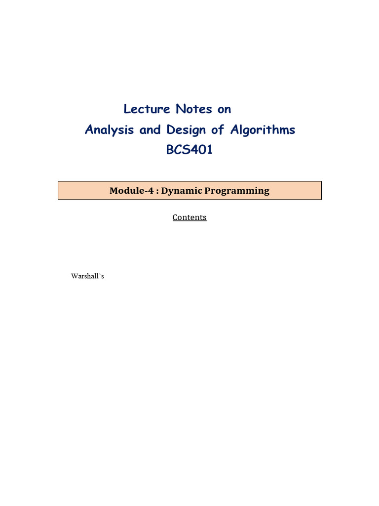 BCS ADA m4 Notes | PDF