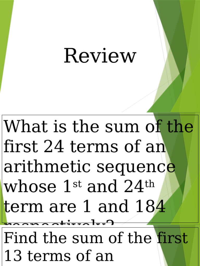 10 Word Problems Involving Arithmetic Sequence | PDF